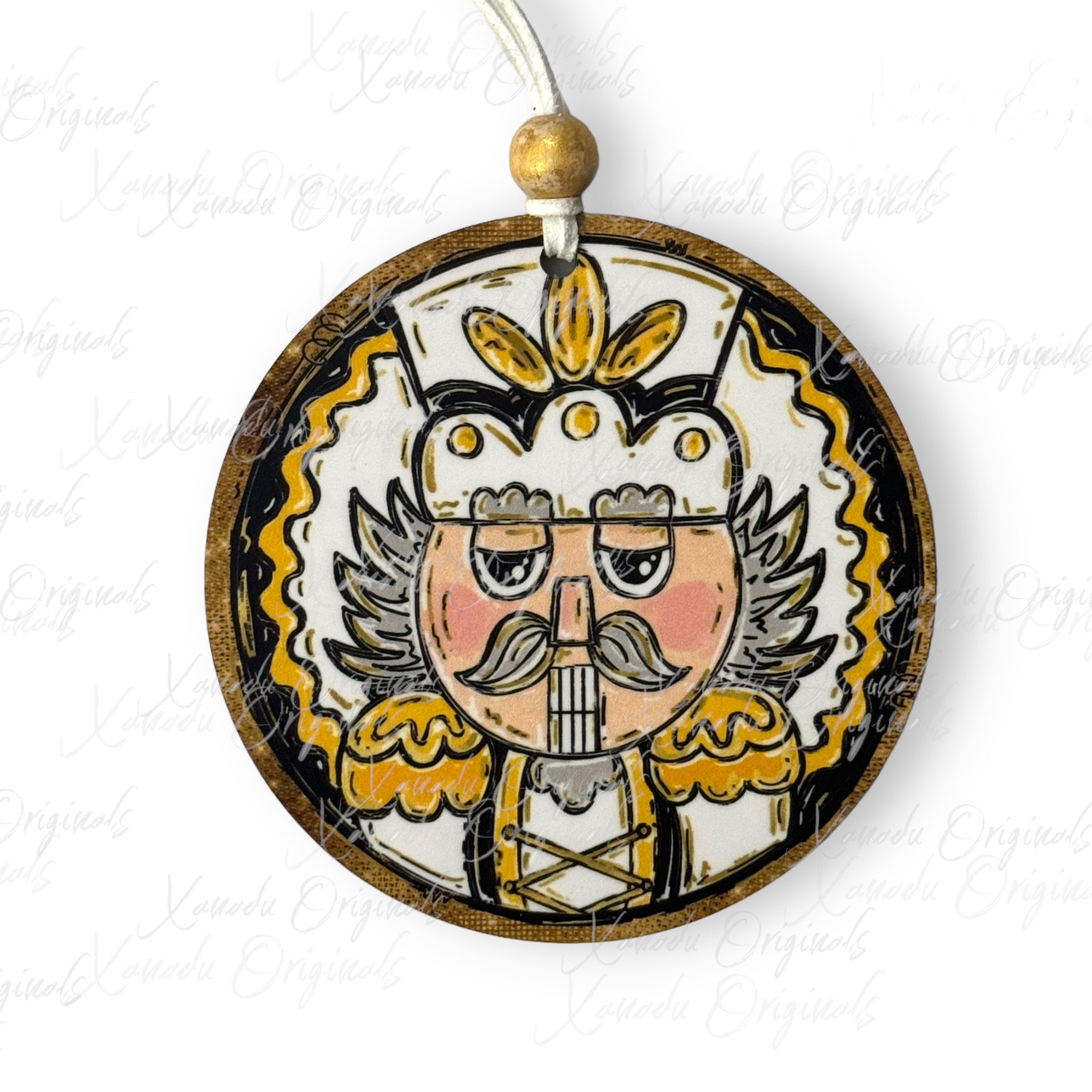 White Nutcracker Round Christmas Ornament – Xanadu Originals